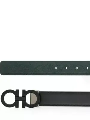 FERRAGAMO Reversible And Adjustable Knurled Gancini Belt
