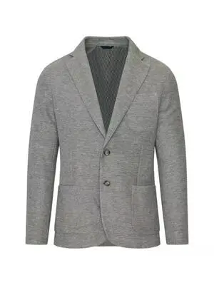 PATRICK ASSARAF Single-breasted Patch-pocket Blazer - Grey