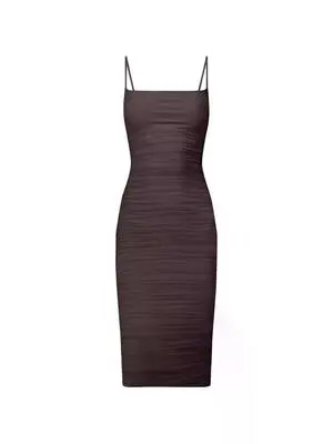 Herve Leger Zia Ruched Midi Dress - Black