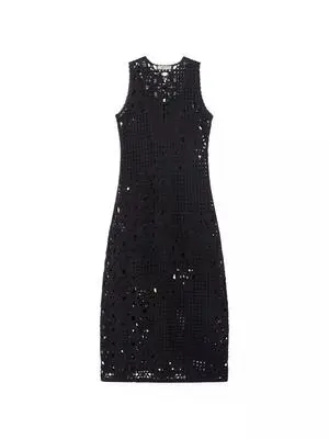 FRAME Crochet-knit Mini Dress - Black