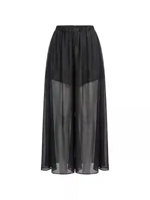 Masnada Sheer Palazzo Pants - Black