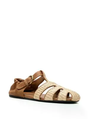 Miu Miu Woven-panel Buckle-fastening Sandals