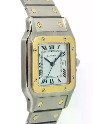 Cartier Santos Galbee 29mm Watch With Silver-tone Dial And 18k Yellow Gold Bezel - White