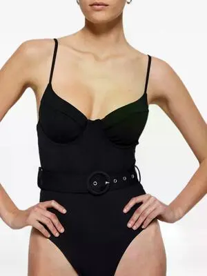 Simkhai Noa Belted Swimsuit - Black