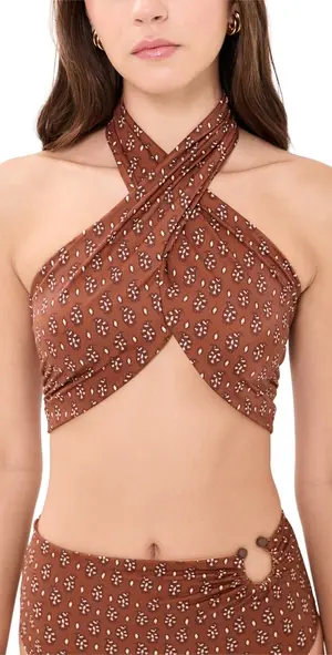 Johanna Ortiz Paisley Print Bikini Top