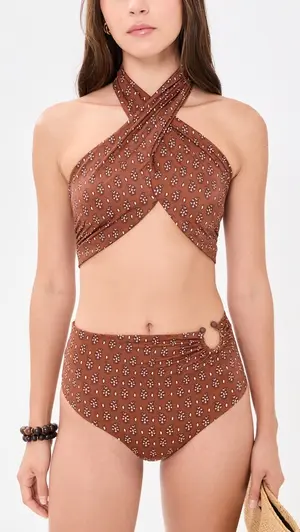 Johanna Ortiz Paisley Print Bikini Top