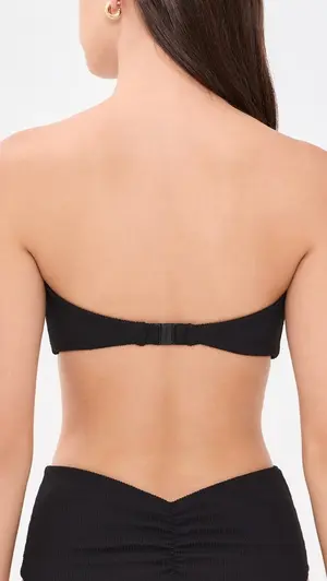 Johanna Ortiz Strapless Crinkle Bikini Top