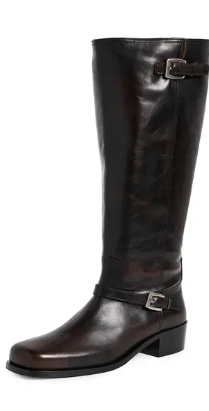 Staud Brooklyn Flat Boots - Espresso
