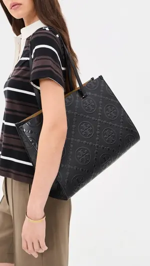 Tory Burch T Monogram Embossed Tote Bag