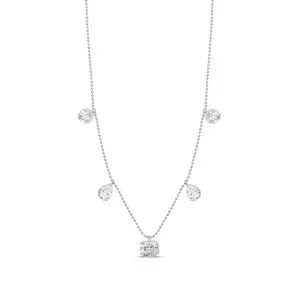 SHYMI Mix Shape On A Beaded Ball Chain Necklace - Silver