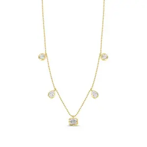 SHYMI Mix Shape On A Beaded Ball Chain Necklace - Gold