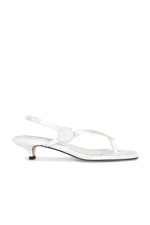 TOTEME Slingback Satin Heeled Flip Flop - Ecru