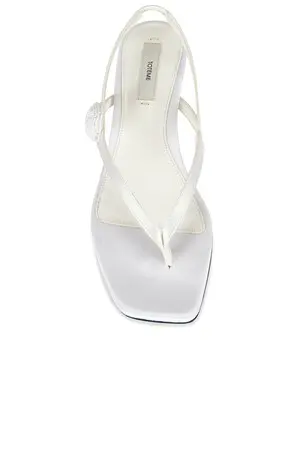 TOTEME Slingback Satin Heeled Flip Flop - Ecru