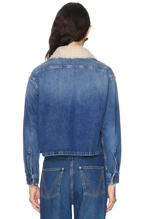 Moncler Denim Jacket With Faux Fur Collar