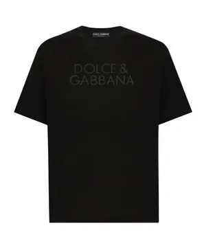 Dolce & Gabbana Dolce Gabbana Logo Printed Crewneck T-shirt - Black