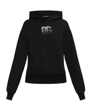 Dolce & Gabbana Dolce Gabbana Logo Embellished Hoodie - Black