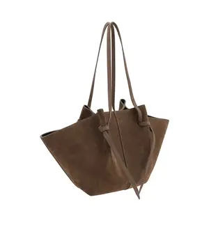 Yuzefi Large Logo Detailed Shoulder Bag - Chocolate