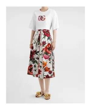 Dolce & Gabbana Dolce Gabbana Floral Logo T-shirt
