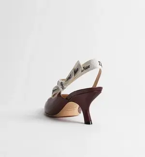 Dior Slingback Pumps With Embroidered Ribbon