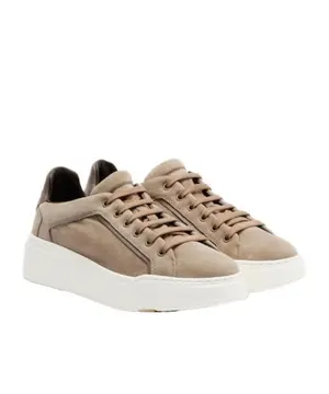 Max Mara Suede Platform Sneakers - Khaki