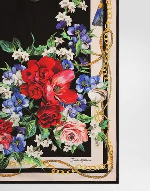 Dolce & Gabbana Dolce Gabbana Floral Chain Print Scarf