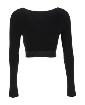 Dolce & Gabbana Cropped Logo-hem Top - Black