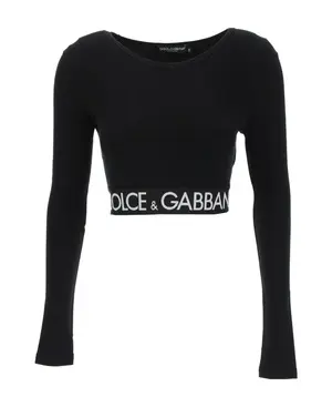 Dolce & Gabbana Cropped Logo-hem Top