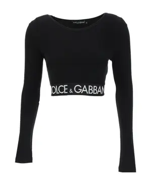 Dolce & Gabbana Cropped Logo-hem Top