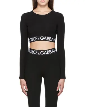 Dolce & Gabbana Cropped Logo-hem Top