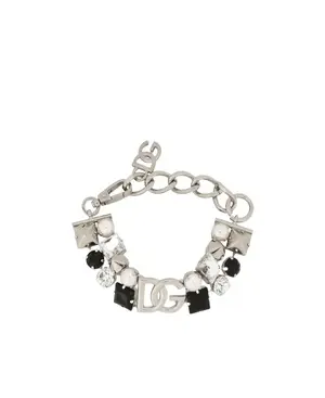 Dolce & Gabbana Dg Logo Crystal Bracelet - Gray