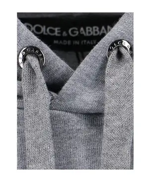 Dolce & Gabbana Dolce Gabbana Logo Plaque Drawstring Hoodie