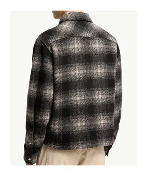 Moncler Checked Zip-up Shirt - Dark Gray