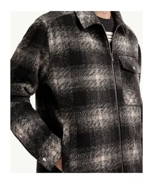 Moncler Checked Zip-up Shirt - Dark Gray
