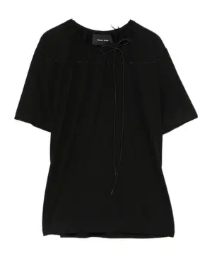 Simone Rocha Cord Neck Easy T-shirt - Black