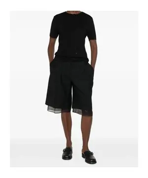 Simone Rocha Gathered Neck Cord Bow T-shirt