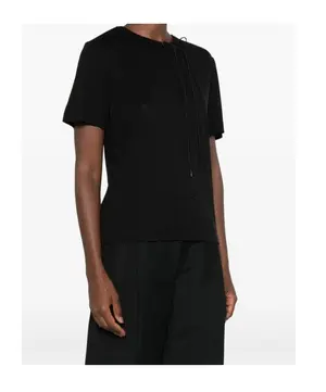 Simone Rocha Gathered Neck Cord Bow T-shirt