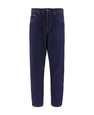 Carhartt Work In Progress Newel Logo-patch Straight-leg Jeans - Black