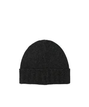 D'ANIELLO Ribbed Knit Beanie Hat - Black