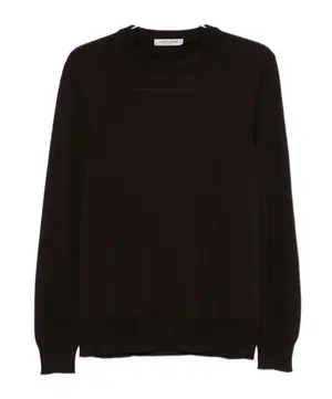 D'ANIELLO Ribbed-trim Sweater - Dark Brown