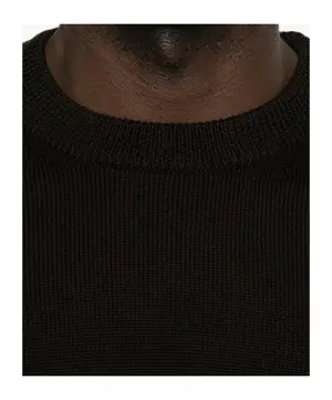 D'ANIELLO Crew Neck Ribbed Trim Sweater