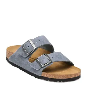 BIRKENSTOCK Arizona Two-strapped Slides - Stone Blue