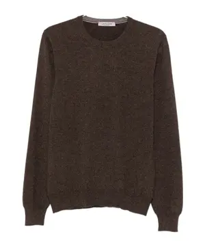 D'ANIELLO Crew-neck Long-sleeve Knit - Dark Brown