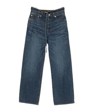 Sacai Belted Layered-waist Jeans - Indigo Blue