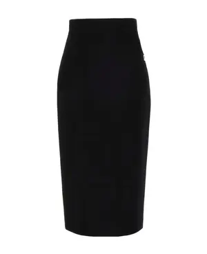 Dolce & Gabbana Dolce Gabbana Logo Plaque Midi Skirt