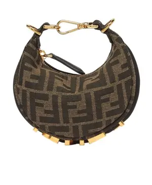 Fendi Nano Fendigraphy Logo Jacqaurd Tote Bag - Black