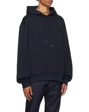 Dolce & Gabbana Dolce Gabbana Logo Plaque Drawstring Hoodie