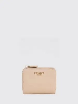 TWINSET Polyurethane Bifold Wallet With Metal Logo And Snap Closure