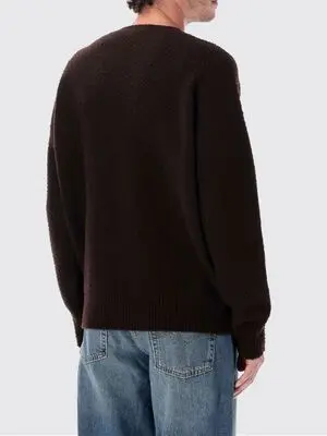 ROBERTO COLLINA Textured Crew Neck Pullover - Brown