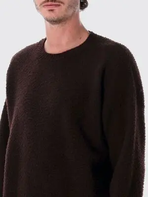 ROBERTO COLLINA Textured Crew Neck Pullover - Brown