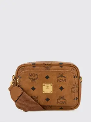 Mcm Aren Bag In Coated Cotton - Brown